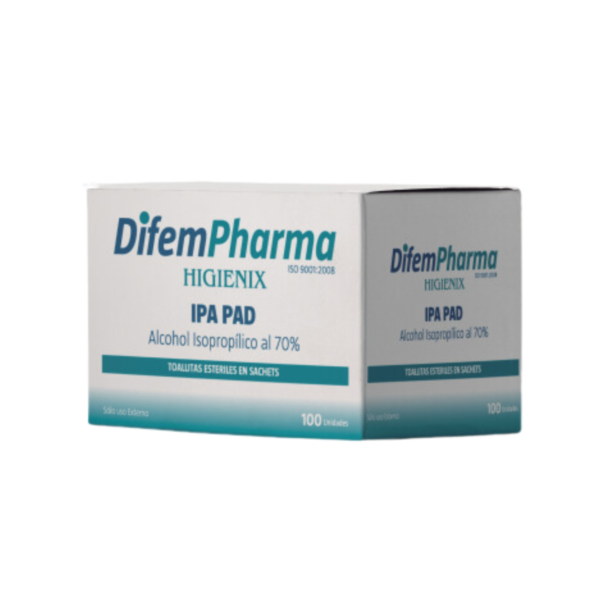 HIGIENIX ALCOHOL IPA PAD SACHET 15x15 (CAJA X 100) - Safe Care Chile