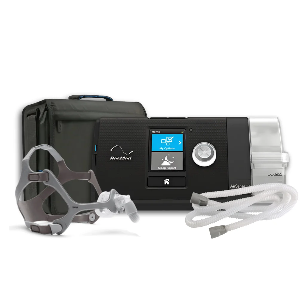 Auto CPAP AirSense 10 Resmed con Tubo Estándar y Mascarilla Nasal Wisp ...