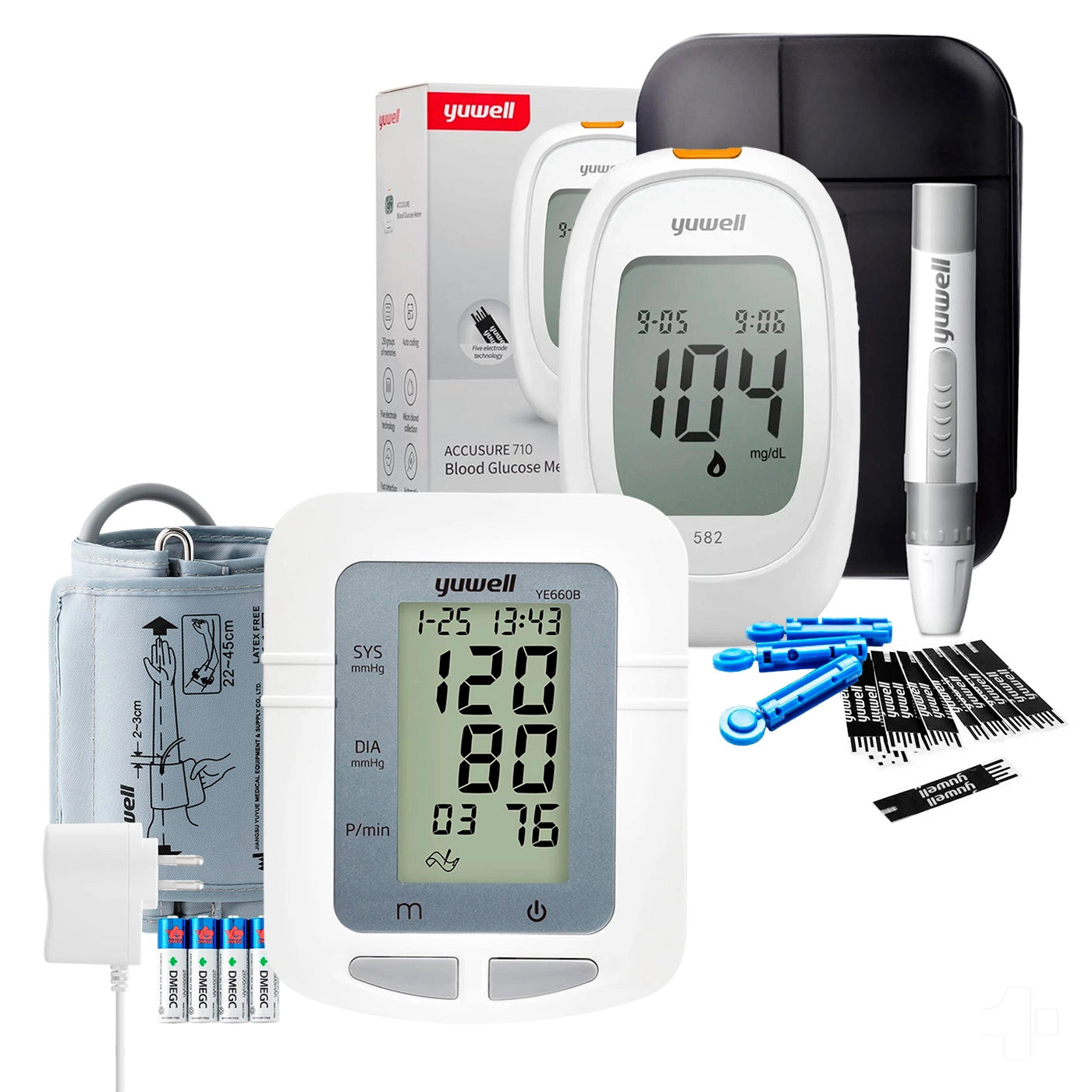 Toma Presión YE660B + Glucómetro Yuwell 582 - Safe Care Chile