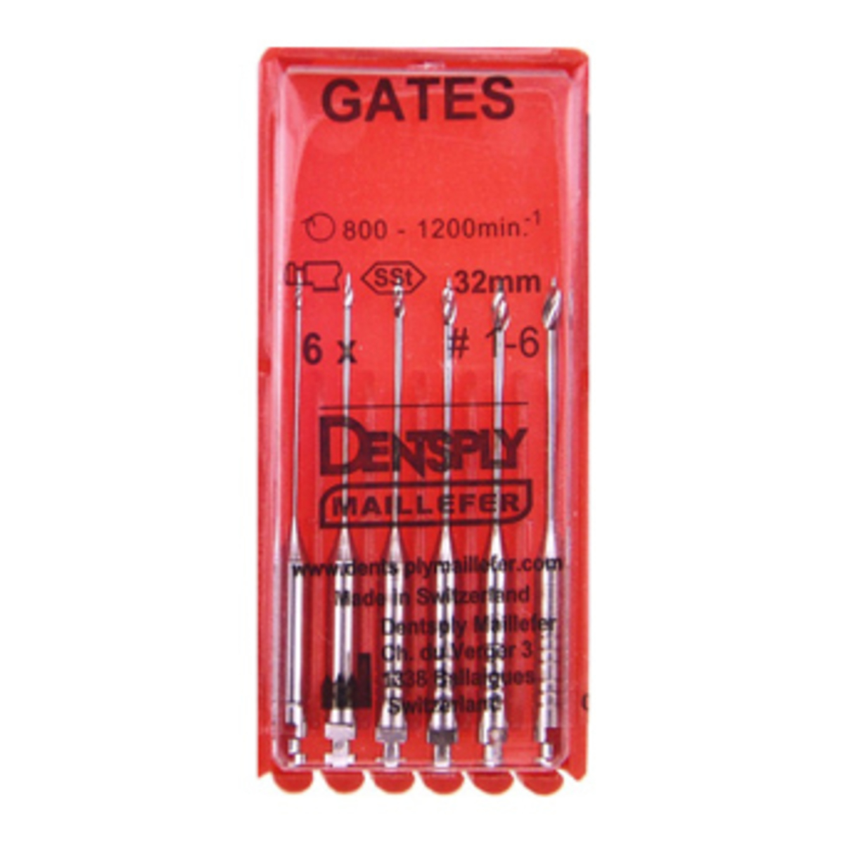 Gates 32mm N°1/6 Dentsply (Pack 6 unid.) - Safe Care Chile